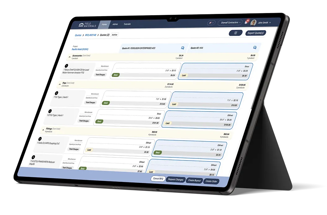 Field Materials: AI procurement software for civil and utilities contractors